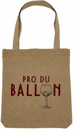 Fabulous Sac Shopping Tote Bag Aspect Lin - Pro du Ballon Humour Vin Foot - Sac de Courses Toile Epaisse 360g Beige Naturel Cabas Port&eacute; Epaule Solide Imprim&eacute; e