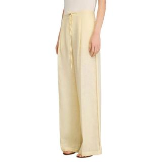 Semicouture Femme, Pantalons, Jaune, Taille: 38 FR Wide Pantalons