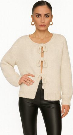 Worldclassca Cardigan WORLDCLASSCA Damen Cardigan Oversize Strickjacke mit Schleife Fashion Neue Kollektion - Stilvolle und gemütliche Strickmode für Damen