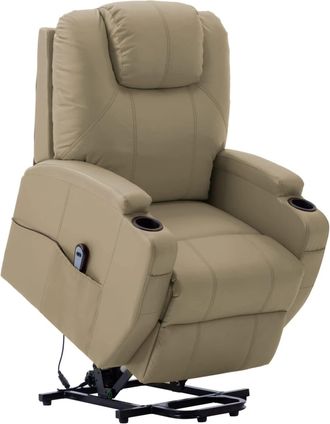 tidyard Aufstehsessel Sessel mit Aufstehhilfe Liegesessel Fernsehsessel Relaxsessel TV Ruhesessel Polstersessel Ledersessel Kunstleder Cappuccino-Braun