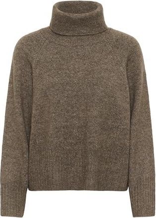 Kaffe Womens Pullover Rollneck Long Sleeves Relaxed Fit Melange Knit