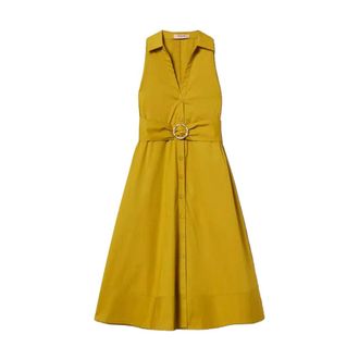 Twinset Femme, Robes, Jaune, Taille: 38 FR Longuette Poplin Shirt Dress