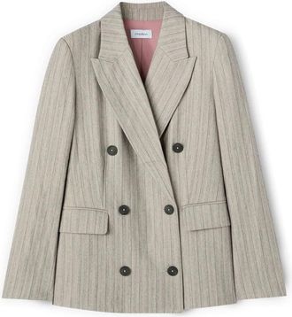 Motivi Femme, Vestes, Gris, Taille: 46 FR Veste structur&eacute;e crois&eacute;e &agrave; rayures