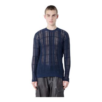 Our Legacy Gestrickter Crewneck Pullover - - Knitwear - Herren - Blau - M