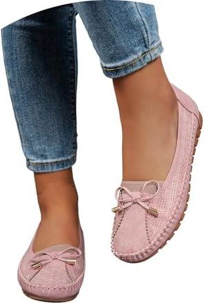 Generic Mocassins d&eacute;contract&eacute;s &agrave; Enfiler pour Femme Chaussures Plates Confortables avec noeud d&eacute;coratif id&eacute;ales pour la Marche Quotidienne et Les Sorties d&eacute;te
