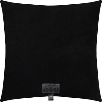 Zoeppritz Soft-Fleece-Kissenbezug - Polarfleece-Kissenbezug mit Häkelstich - Flauschige Kissenhülle - 40x40 cm - 980 Black - von zoeppritz since 1828, 702291-98