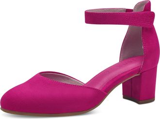 Jana Damen Pumps mit Riemen mit Glitzersteinen Vegan, Rosa (Fuxia), 36 EU