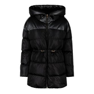 Pinko Pinko, Femme, Vestes, Noir, Taille: 34 FR Veste Doudoune Noire &agrave; Capuche