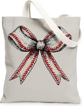 Generic Sacs fourre-tout en toile avec ruban de vacances, motif noeud vintage, sacs d&eacute;picerie r&eacute;utilisables, festifs, rustiques, l&eacute;gers et lavables, beige, 13