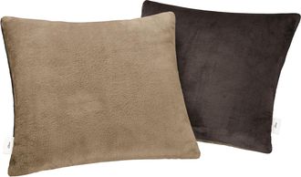 s.Oliver Doublesoft Kissenbezug 50x50 cm - super kuschelig & weich, Polyesterflausch 2 St&uuml;ck Dunkelbraun