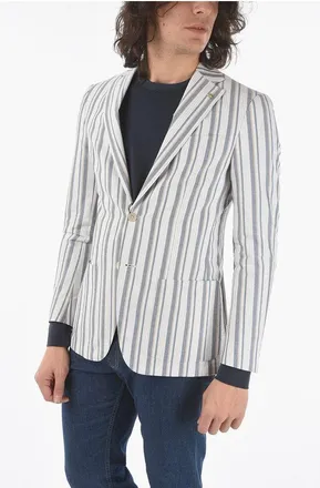 Corneliani CC COLLECTION pencil striped side vents notch lapel REFINED size 50