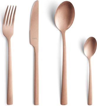Amefa Besteckset MANILLE 16-teilig | Kupfer | PVD Beschichtung| Edelstahl rostfrei | Besteck Set für 4 Personen | Klingenstahl 13/0, Edelstahl 18/0 | Mit Me