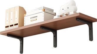 Generic Wandregaleinheit schwimmende Regale für Wohnzimmer Schlafzimmer Büro Aufbewahrung Display Organizer Bücherregal Dekor Walnut 20 * 80cm
