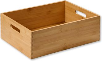 KESPER | Aufbewahrungsbox, stapelbar, Material: FSC-zertifizierter Bambus, Maße: B 38,5 x T 28,5 x H 13 cm, Farbe: Braun | 57511