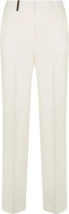 PESERICO Femme, Pantalons, Blanc, Taille: 40 FR Pantalon Droit &Eacute;lastique en Coton