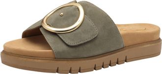 Tamaris Comfort Damen Pantoletten aus Leder Elegant, Gr&uuml;n (Sage), 37 EU