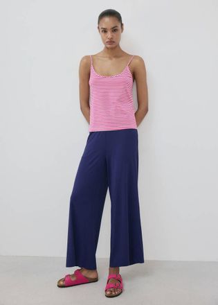 Mango Top coton rayure tiss&eacute;e fuchsia - Femme - S - MANGO