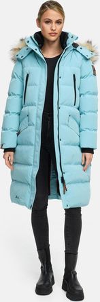 Marikoo Damen Winterjacke - Schneesternchen, lang mit Kapuze & Fellkragen