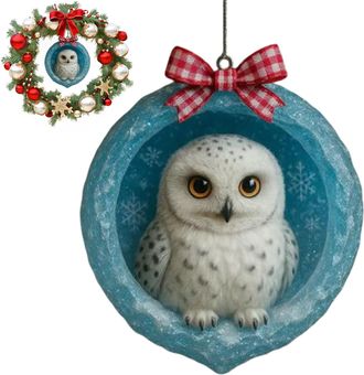 Generic Tierische Baumanh&auml;nger - Eiskristallh&ouml;hle 2D Acryl Anh&auml;nger - Sch&ouml;ne Tierische Weihnachtsdekoration Zum Aufh&auml;ngen An B&auml;umen,F&uuml;r Zuhause Schlafzimmer B