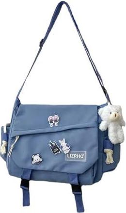 Generic Sac &agrave; bandouli&egrave;re d&eacute;contract&eacute; en nylon de grande capacit&eacute;, sac &agrave; bandouli&egrave;re japonais, Kawaii, Harajuku, outillage du vent, de la rue, sangle unique, 