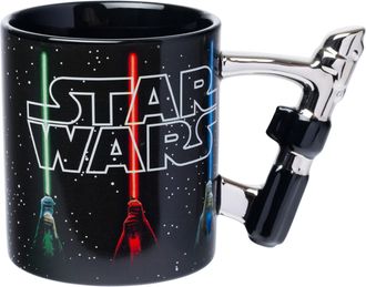 Silver Buffalo Keramiktasse mit Star-Wars-Logo und Lichtschwert, 590 ml