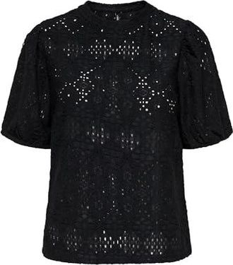 Only Onlluz S/S Puff Sleeve Top JRS, Noir, M