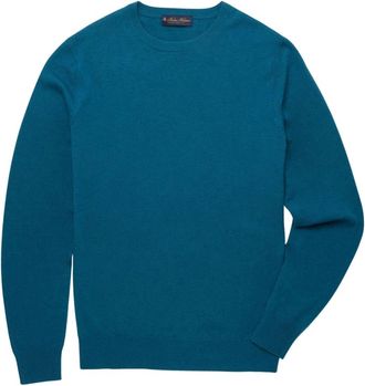 Brooks Brothers Homme, Pulls, Bleu, Taille: M Pull ras du cou en laine dagneau