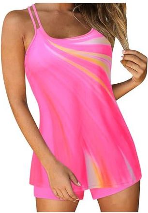 Generic Maillot De Bain Tankini Femme - Ensemble Tankini Deux Pi&egrave;ces pour Femmes Grande Taille Bretelles Dos Imprim&eacute; Robe de Bain Maillot V&ecirc;tements Plage