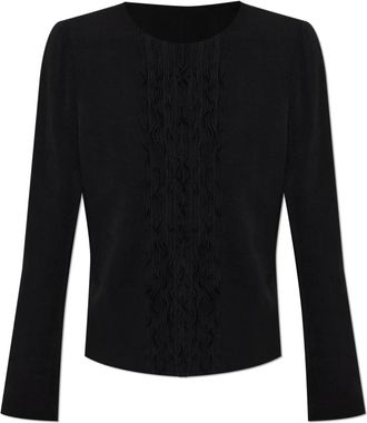 Emporio Armani Femme, Vestes, Noir, Taille: 38 FR Veste &agrave; Volants