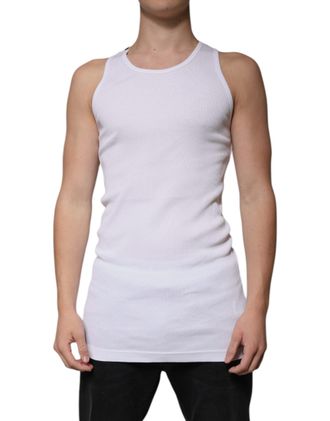 Dolce & Gabbana Cotton Ribbed Tank Top - White