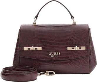 Guess sac &agrave; &eacute;paule bandouli&egrave;re sac &agrave; main Melinda Top Handle Flap Bag Burgundy bordeaux