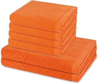 M&ouml;ve Bliss 6-teiliges Handtuch-Set - 4 Handt&uuml;cher & 2 Duscht&uuml;cher - Extra weich, hautfreundlich aus 100% Baumwolle mit Perlstruktur und Massageeffekt - Kor