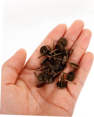 Garneck 100 Stück Vintage Polsternägel Flach Bronze Dekorative Möbel Tacks für Innenraum Wohnzimmer Büro Vielseitig Verwendbar Robust und Einfach Anzubringen