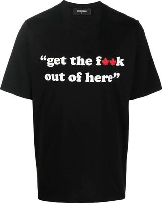 Dsquared2 Homme, Tops, Noir, Taille: S T-shirt jersey graphique oversize