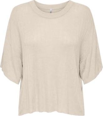 Only Rib O-Neck Top KNT Onltara SS Haut côtelé à col Rond, Gris Whitecap, M Femmes