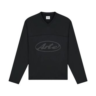 Arte Homme, Sweatshirts et sweats &agrave; capuche, Noir, Taille: L Circle Logo Longsleeve