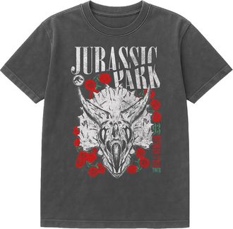 Jurassic Park WHITELISTED Jurassic Park Isla Nublar Rose Band Unisex T-Shirt Vintage Wash Black, Vintage-Waschung, Schwarz, S