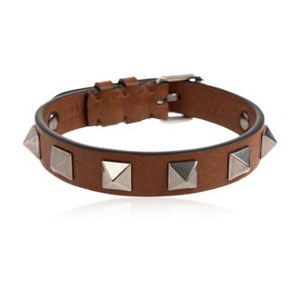 Valentino Garavani Lederarmband mit Nieten - - Accessories - Herren - Braun - ONE SIZE