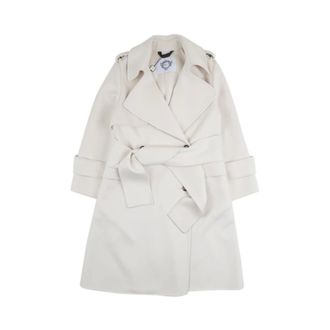 DIEGO M Femme, Manteaux, Blanc, Taille: 34 FR Trench-coat &Eacute;l&eacute;gant