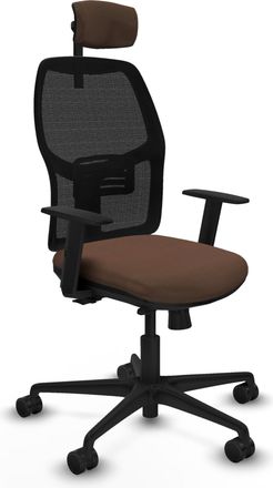 Piqueras y Crespo Alfera B&uuml;rostuhl mit Lendenwirbelst&uuml;tze mit 1D-Armlehnen und Kopfteil, h&ouml;henverstellbar und neigbar, ausgestattet mit Syncro/Traslack und Schneidescha