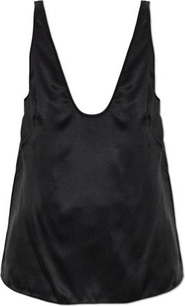 Tom Ford Femme, Tops, Noir, Taille: 32 FR D&eacute;bardeur en soie satin&eacute;e effet p&ecirc;che &agrave; col bas