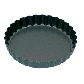 KitchenCraft Non-Stick Round Small Fluted Tart Tins / Quiche Pans with Loose Bases, 10 cm (Set of 4)