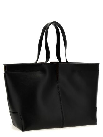 Tod's Structured Leather Shopper Tote Bag - Black
