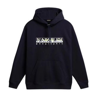 Napapijri Blaue Telemark Baumwollkapuzenpullover - - Sweatshirts & Hoodies - Herren - Blau - L
