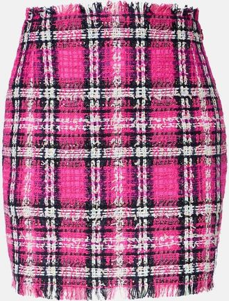 Balmain Mini-jupe en tweed de coton m&eacute;lang&eacute;