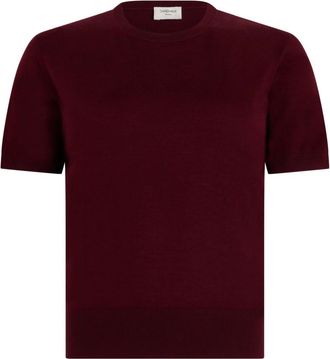 Saint Laurent Rundhals-T-Shirt - - Knitwear - Herren - Rot - M