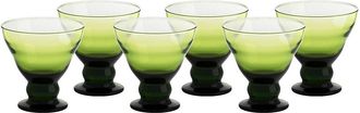 Cristalica 6er Set Eisschale Set Dessertschale Eisbecher Glas Antico Hellgrün 12,5 cm Gelato Vero