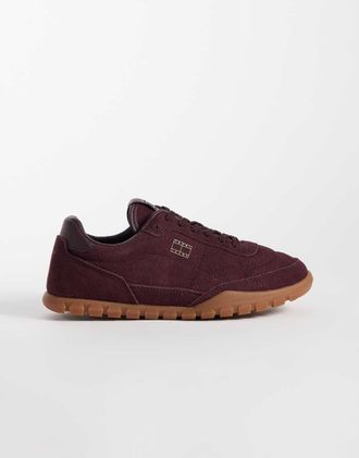 Tommy Jeans Lowla - Sneaker aus echtem Wildleder in Burgunderrot