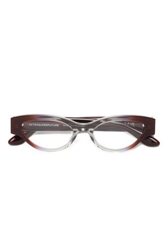 Retro Superfuture lunettes de vue Numero 147 &agrave; monture papillon - Marron