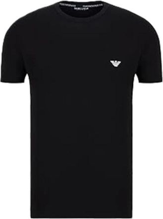 Emporio Armani Homme, Tops, Noir, Taille: XL T-shirt Iconique Col Rond en Modal Doux